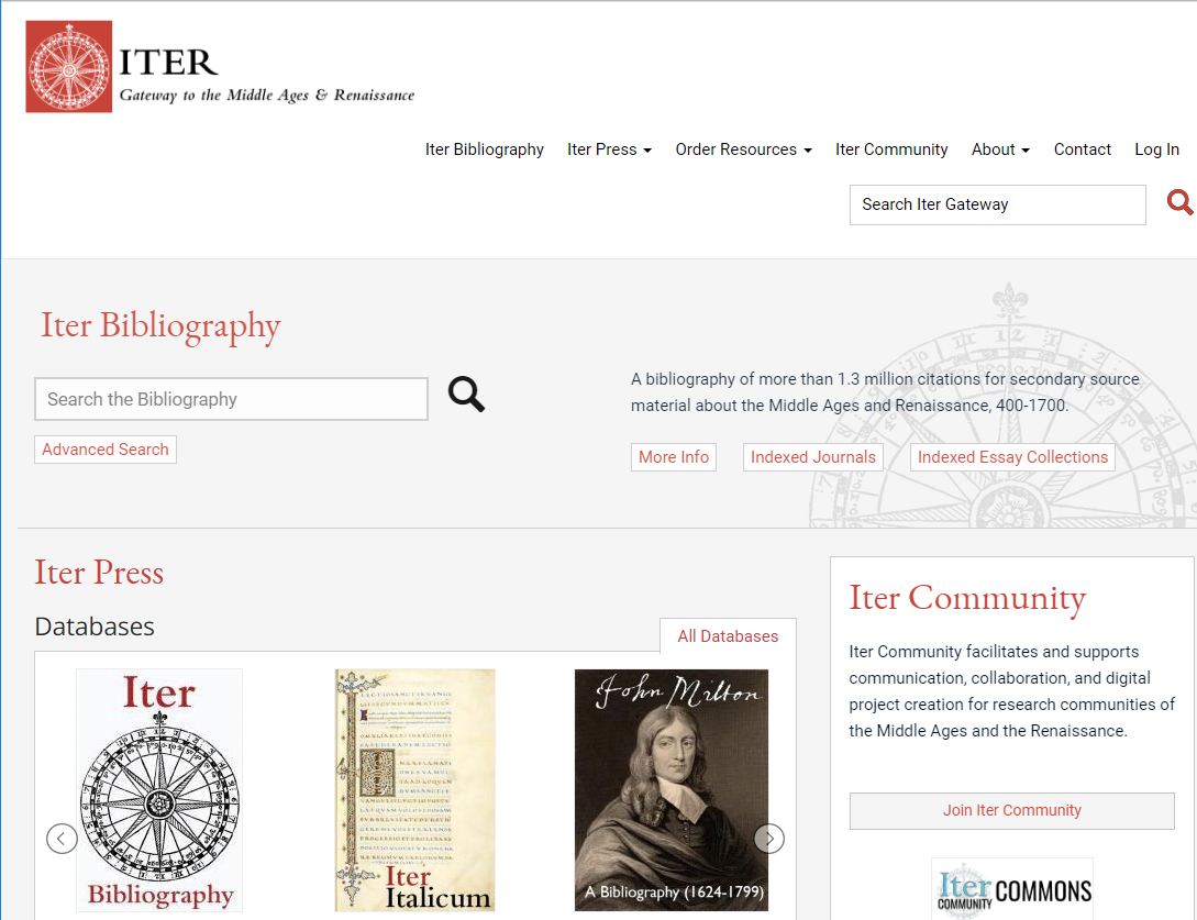 Iter Gateway | Portail Iter – Canadian Society for Renaissance Studies
